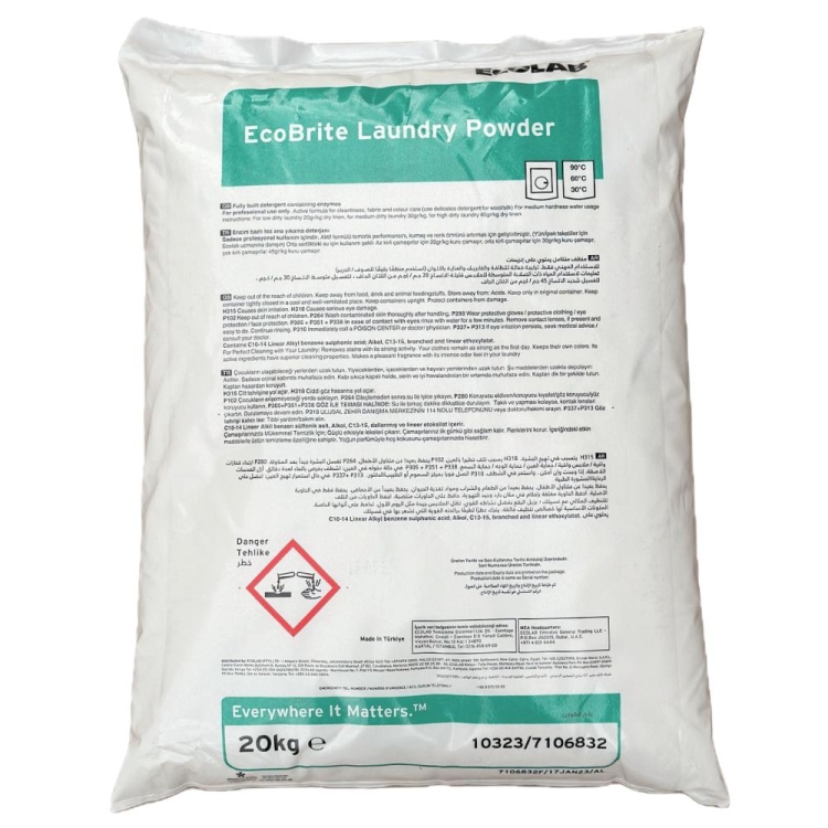 Ecolab Ecobrıte Laundry Powder Çamaşır Deterjanı 20 Kg | Ecolab